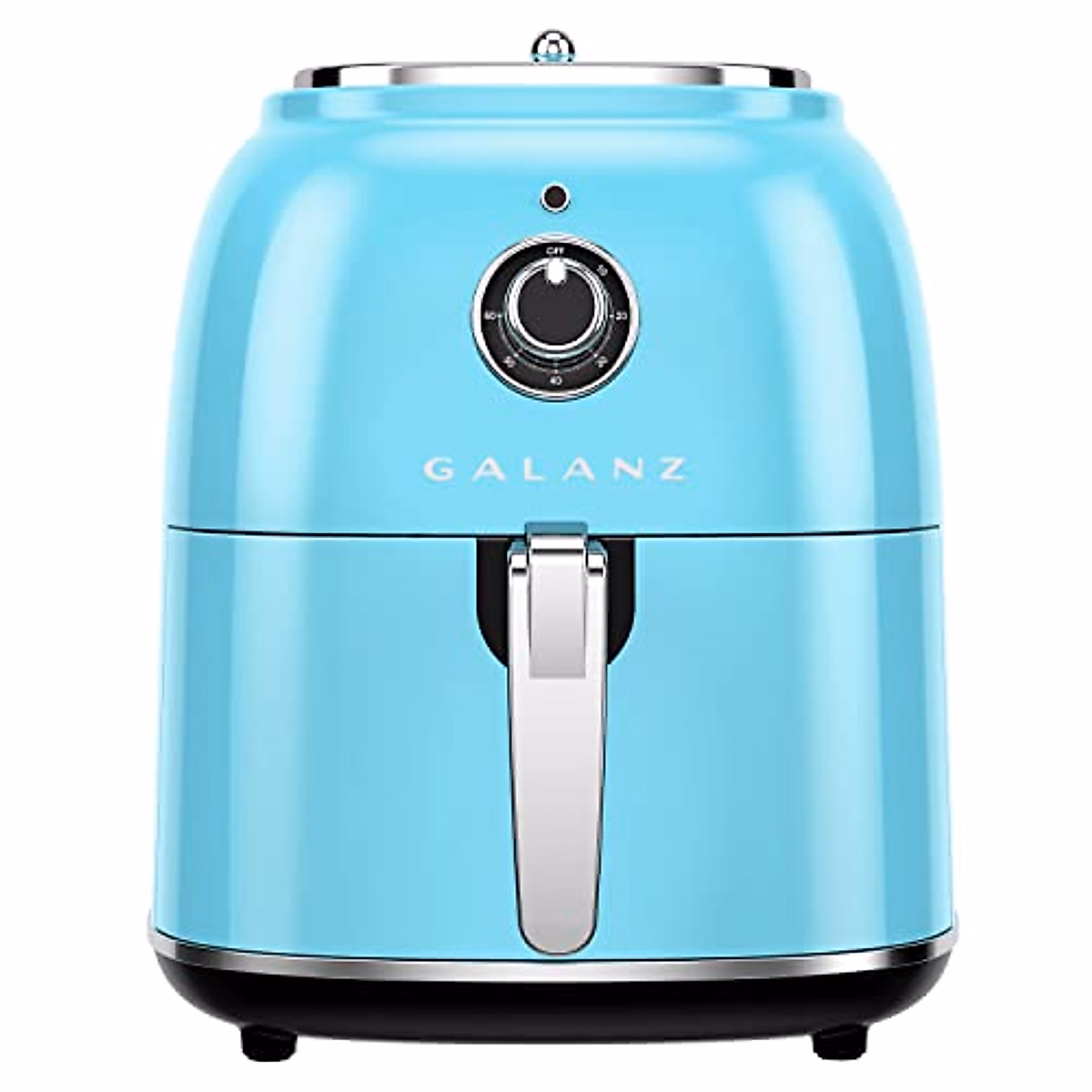 Galanz Retro Electric Air Fryer with Non-Stick Basket, Temperature and Time Control, Oil-Free for Healthy Frying, Auto Shutoff, 4.8Qt, 1500W, Retro Blue
