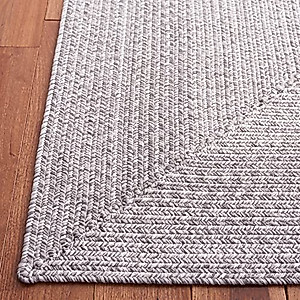 SAFAVIEH Braided Collection Area Rug - 5' x 8', Grey, Handmade Farmhouse, Ideal for High Traffic Areas in Living Room, Bedroom (BRA220F)