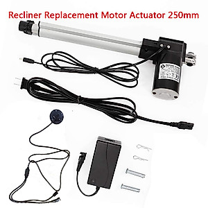WETUSSEX Power Recliner Chair Lift Motor Actuator, 250mm Stroke 24V DC Heavy Duty Electric Chair Lift Linear Actuator Replacement Power Recliner Sofa Lift Chairs Motor Actuator