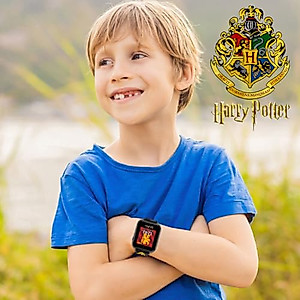 Accutime Harry Potter Educational Learning Touchscreen Kids Smartwatch - Black Strap, Toy - Girls, Boys, Toddlers - Selfie Cam, Games, Alarm, Calculator, Pedometer (Model: HP4107AZ)