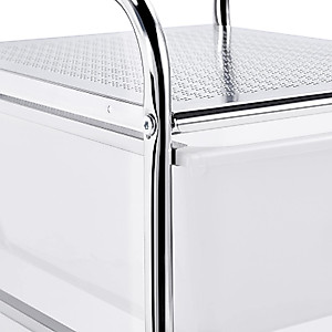 Yaheetech 4 Drawers Rolling Storage Cart and Organizer Metal Frame Plastic Storage Bins with Drawers Plastic Trolley Organizer on Wheels Plastic Craft Storage Container Rolling Bin Set 2, White