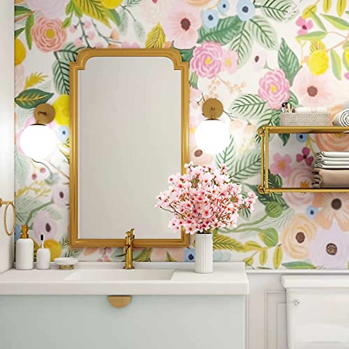 Uieke 4Pcs Artificial Cherry Blossom Flower, Silk Peach Flowers Fake Plants Arrangement for DIY Garden Home Wedding Party Decor Pink