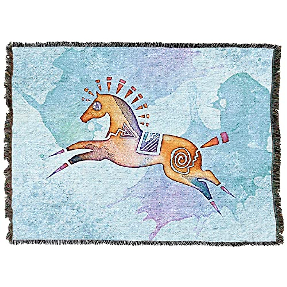 Pure Country Weavers Painted Pony Blanket by Laurie Prindle - Animal Spirit Totems Gift Tapestry Throw Woven from Cotton - Made in The USA (72x54)