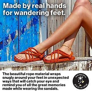 Nomadic State of Mind Lounger Sandals- Handmade Adjustable Rope Shoes – Machine Washable – Comfortable & Lightweight – Vegan Friendly – For Women & Men (Numeric_8)