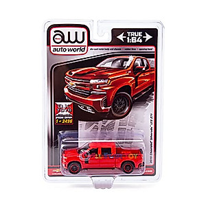 2019 Chevrolet Silverado LTZ Z71 Red Limited Edition to 2496 Pieces Worldwide 1/64 Diecast Model Car by Auto World CP7918