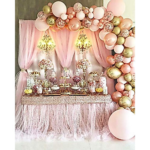 126 Pieces Rose Gold Balloons Birthday Party Decorations for Women, Rose Gold Balloon Garland Arch Kit, Rose Gold Pink and Gold Balloons for Baby Shower Graduation Bachelorette Globos Para Fiestas