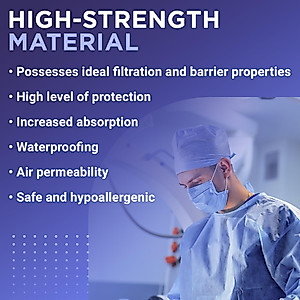 EZGOODZ Blue Disposable Surgical Caps for Women and Men. Pack of 100 Polypropylene Surgical Disposable Caps with Elastic Band 30 GSM. One Size Breathable Disposable Hair Covers for Hospital, Clinic