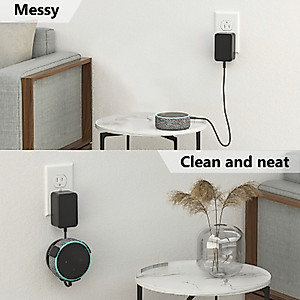 WALI Wall Mount for Echo Dot 3rd Generation, Speaker Bracket Holder with Cable Management for Dot 3rd GenerationSmart Home Speaker Assistant (SWM-EH-03B), Black