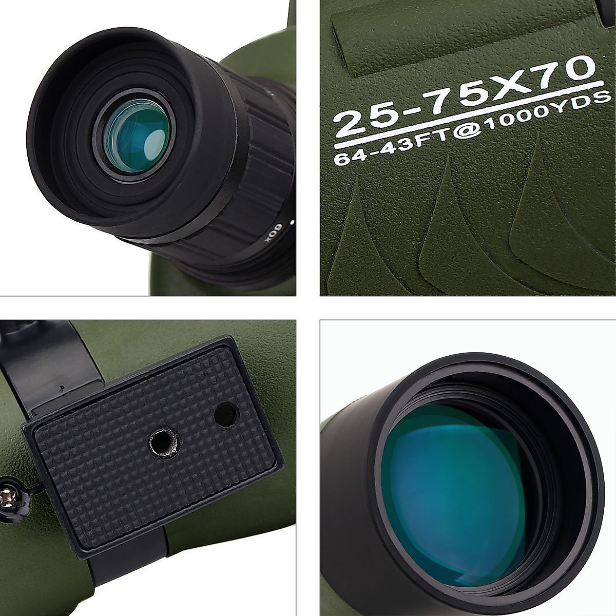 SVBONY SV14 Spotting Scope with Tripod Phone Adapter,25-75x70mm Spotting Scopes,Waterproof Spotter Scope,High Definition Sporting Scope,Scope for Bird Watching Shooting Range Scope