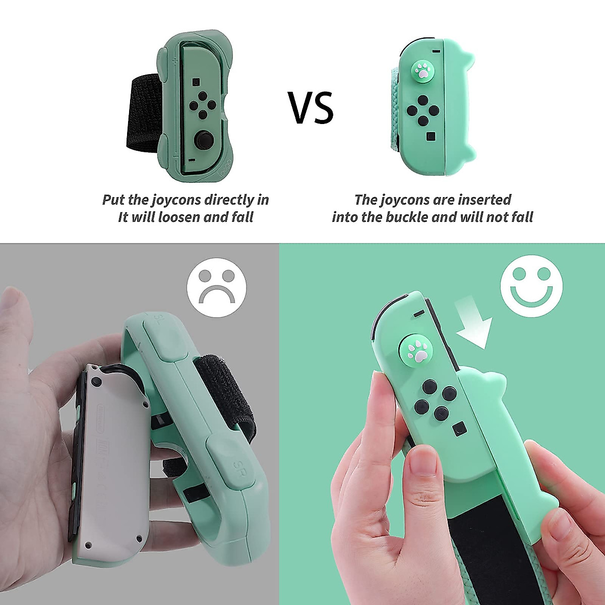 NANANINO Switch Wrist Bands, Cute and Comfortable Wristbands for Just Dance 2024 Nintendo Switch, Switch Joy Con Wrist Bands for Switch Boxing Games