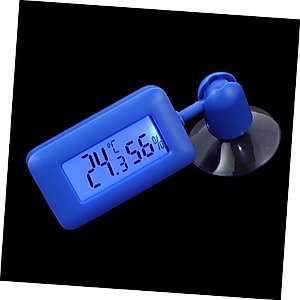 SUPVOX Reptile Hygrometer Glass Animals Digital Reptile Thermometer Blue Hair Wig for Dogs Glass Suction Cup Digital Thermometer Rotary Tank Thermometer Abs Electronic to Rotate Beard