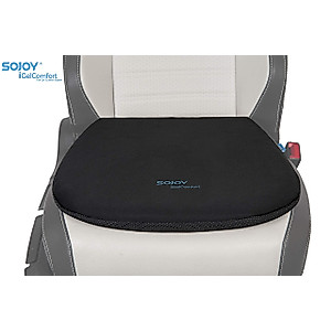 Sojoy iGelComfort Support Gel Seat Cushion with Memory Foam Portable Enhanced Chair Pad(Car/Office Chair/Truck/Home/Wheelchairs/Outside Sports Camping) (Black) (16 x 18 x 2inches)