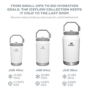 Stanley IceFlow Flip Straw Jug with Handle 64 oz| Twist On Lid and Flip Up Straw | Leak Resistant for Travel and Sports | Insulated Stainless Steel |BPA-Free |Pool