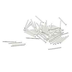 Baosity 50x 20x2mm Smooth Long Straight Tube Noodle Bead Jewelry Making - Silver White