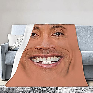 Flannel Rock Funny Face Blanket 50"X40" Soft Cozy Lightweight Fluffy Microfiber Funny Blanket All Season Funny Meme Throw Blankets Fuzzy Plush for Sofa Bed Couch