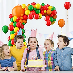 Vegetable Party Decorations, Red Green Yellow Orange Balloon Arch Garland Kit Mixed Carrot Orange Broccoli Tomato Corn Foil Balloons for Baby Shower Summer Birthday Tutti Frutti Party Decorations