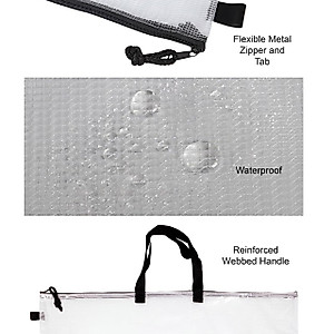 Pro Art Mesh Vinyl Zipper Bag, 15-inch x 18-inch Handle, Translucent
