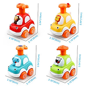 Baby Toy Cars for 1 +Year Old Boy - Toddler Toys Age 2 3 4 Year Old Boy Gifts, Animal Cartoon Press and Go Cars for Toddlers 2-4 Birthday Toys