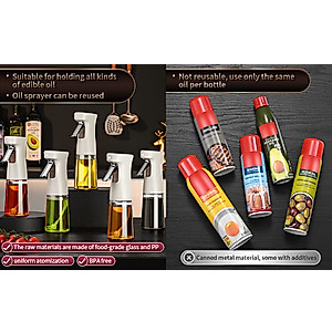 Oil Sprayer for Cooking, 240ml Glass Olive Oil Sprayer Mister, Olive Oil Spray Bottle, Kitchen Gadgets Accessories for Air Fryer, Canola Oil Spritzer, Widely Used for Salad Making, Baking, Frying, BBQ