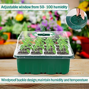 Patigrow 5 Packs Seed Starter Tray Flexible Silicone 60 Cells Reusable Seed Starter Kit with Humidity Dome Dishwasher Safe Seed Starting Trays Plant Starter Kit Indoor Greenhouse for Seed Starting