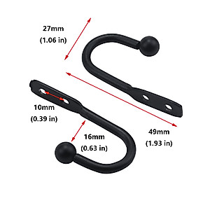 Antrader Wall Mounted Single Hooks, Decorative Robe Hooks Wall Door Key Hooks Coat Bag Hanger Hook with Screws, 1.9" x 1.1", Black, 24-Pack