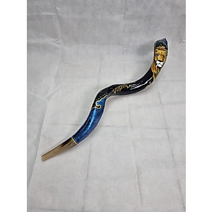 Sale for shofar Yemenite Polish Horn Size 46" Paint Painted Kudu lion of Judah From Israel Active