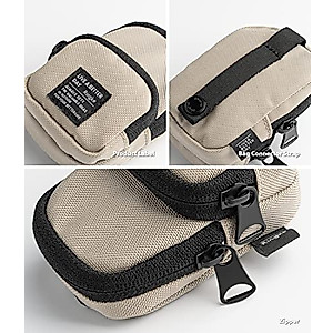 Ringke Mini Pouch Two Pocket, Small Bag for Universal Wireless Ear Buds, Durable Waterproof Keychain Accessories Compatible with AirPods Pro 2nd Generation and AirPods 4 Case - Beige