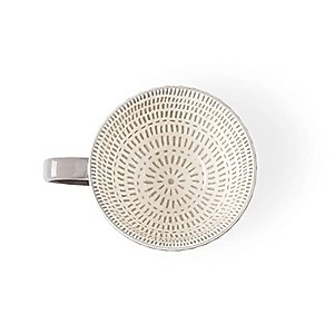 Signature Housewares Pad Print Set of 4 Ceramic Assorted Footed 14oz Mugs, PP Gray