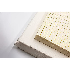 OrganicTextiles Organic Latex Mattress Topper w/Cotton Cover - Medium Firmness - 3" Inch - King Size (GOLS+GOTS Certified Organic)