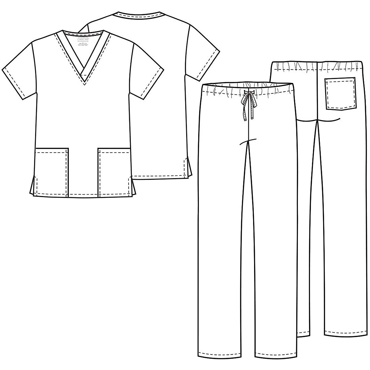 Cherokee Adult's Unisex Top and Scrub Pant Set, Caribbean Blue, Medium