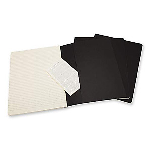 Moleskine Cahier Journal, Soft Cover, XL (7.5" x 9.5") Ruled/Lined, Black, 120 Pages (Set of 3)
