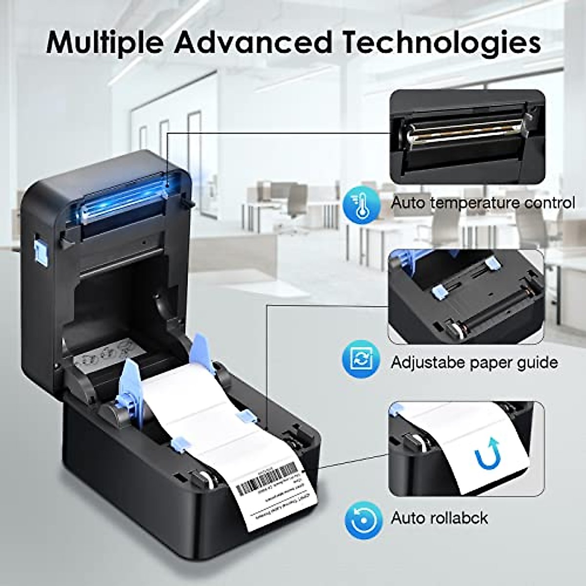 iDPRT Bluetooth Thermal Label Printer Super Quick Address Label Printer, 1"-3.15" Width Wireless Label Maker with APP for Barcode, Address, Mailing etc, Support Windows, Mac, iOS& Android