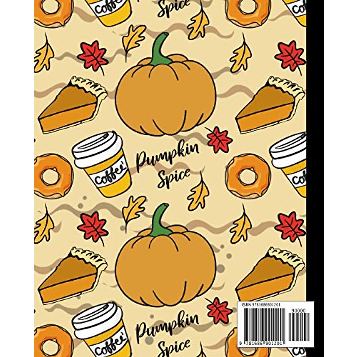 Composition Notebook: Pumpkin Spice Fall Autumn Pattern - 7.5" X 9.25 - Wide Ruled - 110 Pages