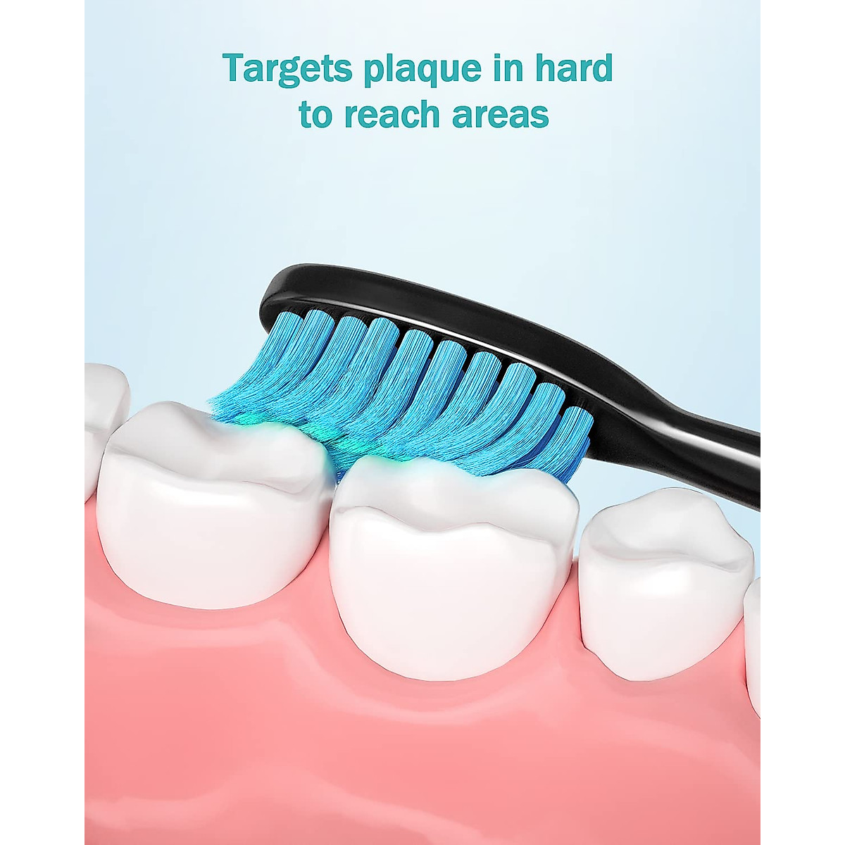 Initio IT959 Replacement Toothbrush Heads Compatible with Dnsly, Professional Electric Toothbrush Heads for SEAGO 958 507 M10 M8, CleanCare Toothbrush Heads Compatible with Oraimo 2303, 3 Pack, Black