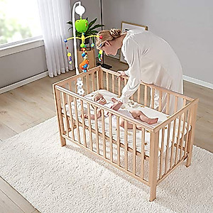 AFUNTA 37 Inch Double Screw Crib Mobile Bed Bell Holder with Music Box, DIY Toy Decoration Hanging Arm Adjustable Holder Bracket Baby Bed Stent Set Nut Screw