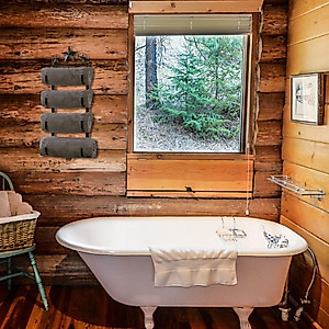 BestGiftEver Rustic Metal Star Towel Roll Wall Rack - Farmhouse Style Towel Rack for Western Bathroom Decor, Lodge and Cabin Decor, Decorative Wall Rack for Towels, Ideal for Country Home Owners