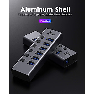 Powered USB C USB A to USB 3.0 Hub and USB C Dual HDMI Docking Station