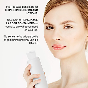 CLANRIZA Plastic Cylinder Bottles with Flip Top Pour Spout - Reusable Plastic Bottles Premium Quality - Clear Cylinder Bottles for Any Liquid Products (Pack of 12)