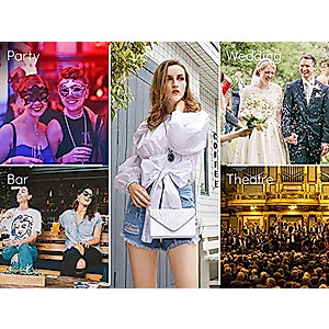 Milisente Evening Bag for Women, Glitter Rhinestone Wedding Evening Purse Crystal Envelope Crossbody Shoulder Clutch Bags (Black)