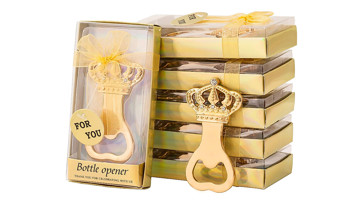 Gold Crown Bottle Openers Gift Set for Events and Celebrations
