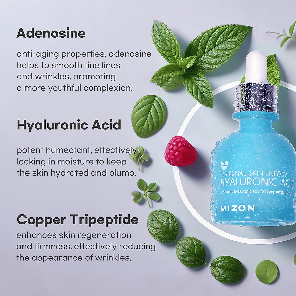 MIZON Hyaluronic 100 Korean Ampoule For Deep Hydration Dry Skin Firming Skin (1.01 fl oz)