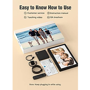 Brvatoe 15.6 Inch Easy WiFi Digital Picture Frame, 1920x1080 FHD Touch Screen, Effortless to USE, Share Photos and Videos Instantly via Email or App, Large Digital Photo Frame with 16GB Storage