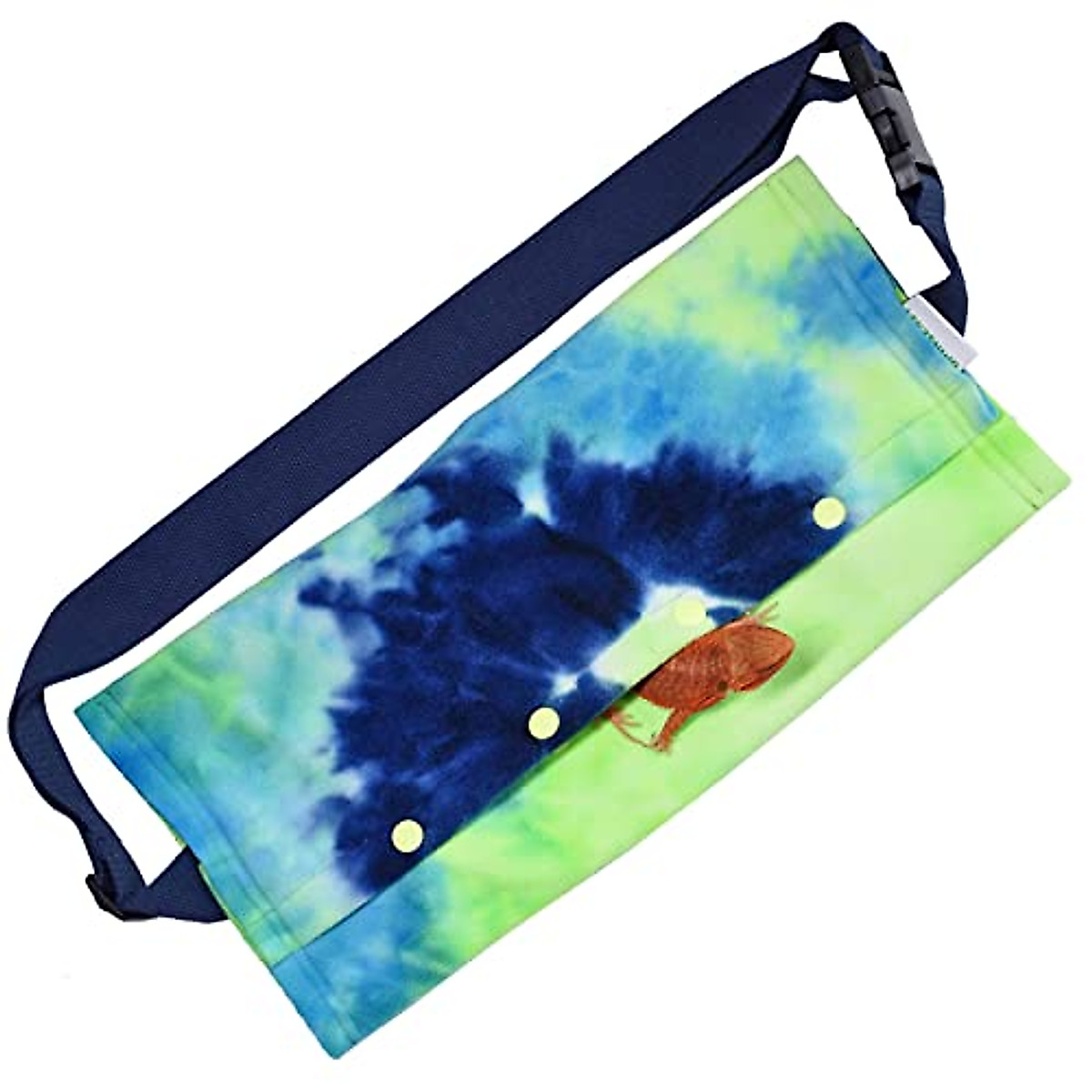 LIKZINWA Small Animal Sling Carrier,Bearded Dragon Carrier Lizard Carrier and Reptile Carrier with Adjustable Strap (Blue-Green)