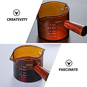 Luxshiny Clear Coffee Mug Espresso Shot Glass with Handle Shot Glass Measuring Cup Mini Milk Glass Cup with Handle for Milk Coffee Espresso Making Amber Stained Glass