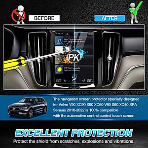 Autorder Screen Protector for 2016-2023 2024 2025 Volvo V90 XC90 S90 XC60 V60 S60 XC40 Accessoreis Tempered Glass 9H Navigation Touchscreen Protective Film(8.7-Inch)