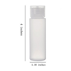 OTO Travel Size Squeeze Bottle Set, 50ml (1.7 oz) Pack of 6 with Labels