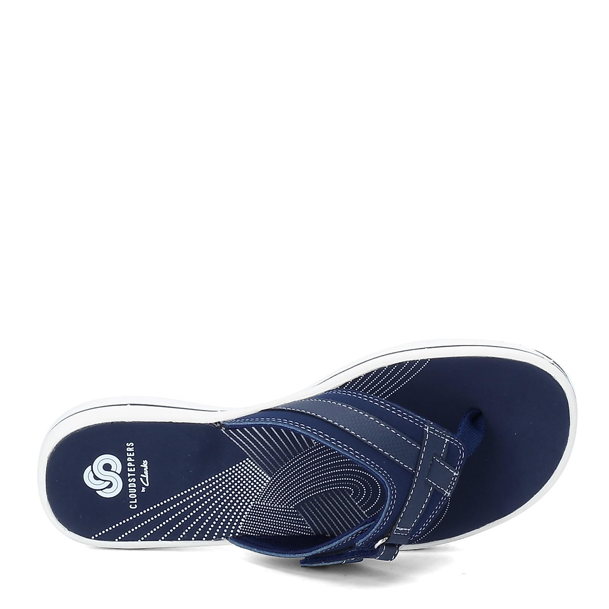 Clarks Women's Breeze Sea Flip-Flop, Navy Synthetic, 11