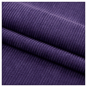 50X155cm Corduroy Fabric, Stretch Corduroy Fabric Solid Plain Thick DIY Sewing Materials Soft 8 Wicks Quilting Fabric for Clothing, Dress, Pants, Costume, Sofa, Throws, Pillow Cover (Color : Purple)