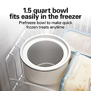 Hamilton Beach Electric Automatic Ice Cream Maker, Frozen Yogurt, Sorbet, Custard 1.5 Quart, White (68880)