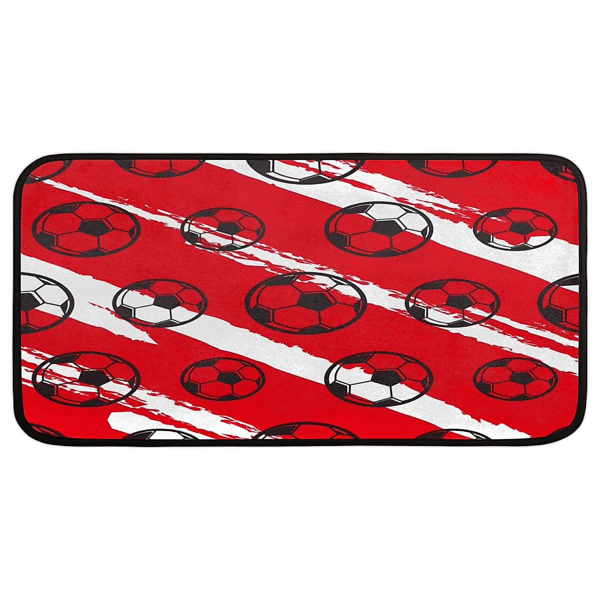 KOBLEN Red Football Kitchen Rugs Non Slip Washable Absorbent Kitchen Mats 20x39 inch Cushioned Anti Fatigue Kitchen Floor Mats for in Front of Sink